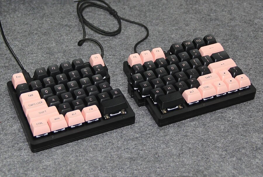 Сплит-клавиатура с возможностью горячей замены, 78-клавишный комплект клавиатуры, DIY LEOBOG Grey Wool V4, переключатель со светодиодной подсветкой, черная клавиатура, новая 78-клавишная эргономика