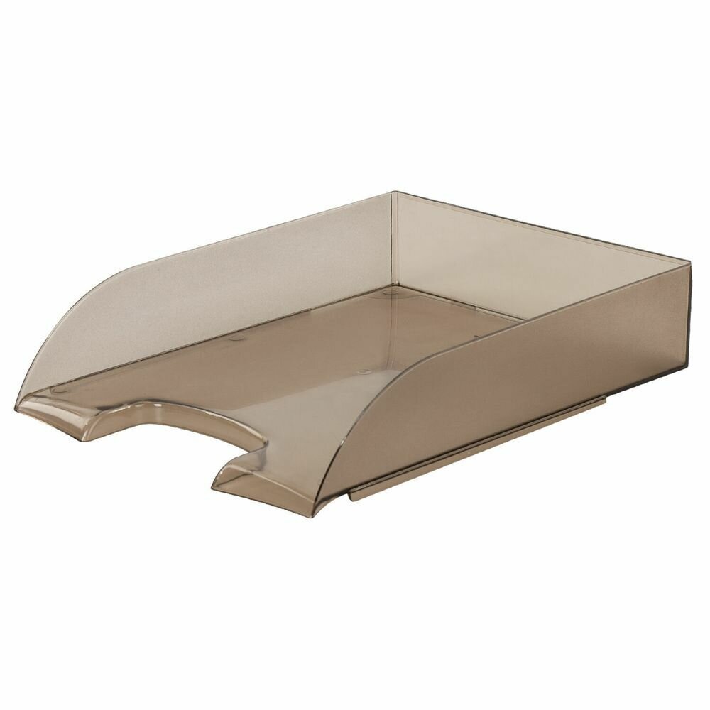 Лоток горизонтальный для бумаг BRAUBERG "Office style", 320х245х65 мм, тонированный серый (3 штуки в упаковке)