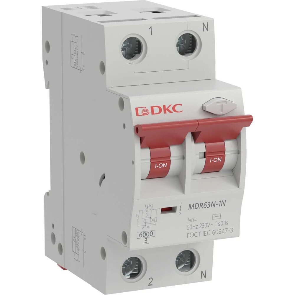 Автоматический выключатель дифференциального тока DKC авдт yon mdr63n 1p+n 20a c 30ma 6ka тип a MDR63N-1N2C20-A
