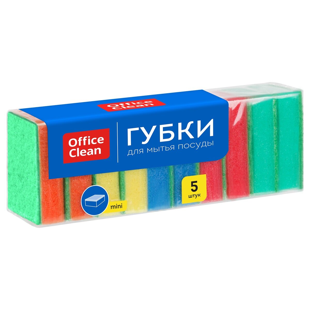 Губка поролон/абразив OfficeClean (80x53x26мм) набор 10шт. (281459), 30 уп.