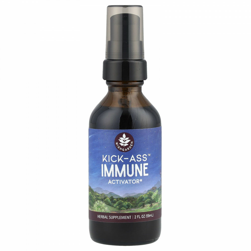 WishGarden Herbs, Kick-Ass ™ Immune, активатор, 59 мл (2 жидк. унц.)
