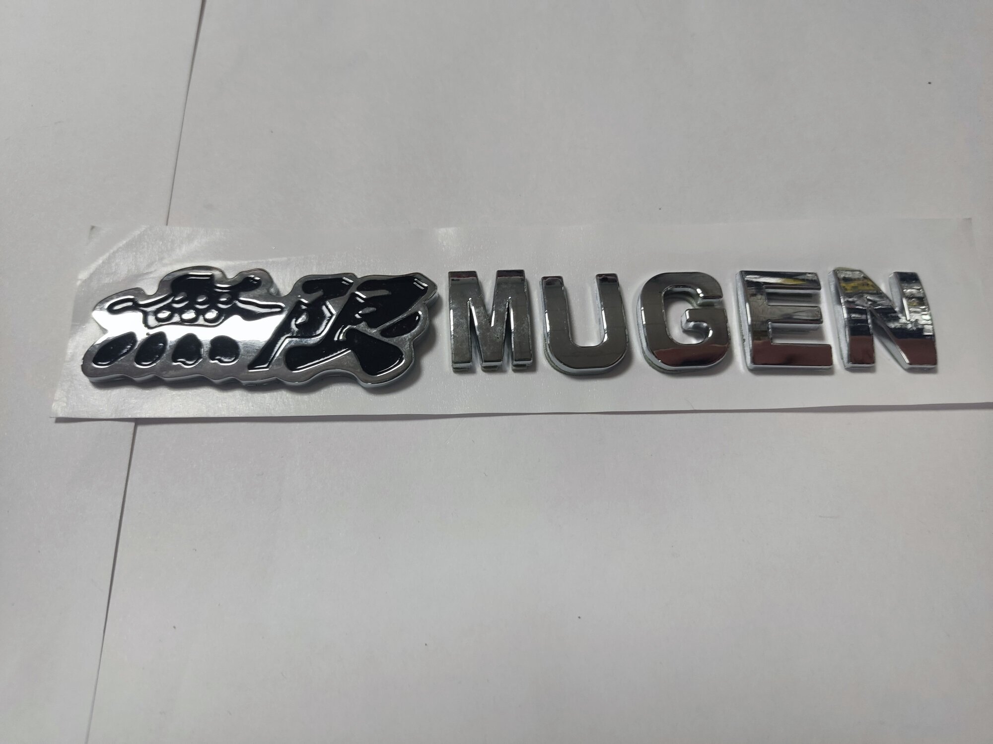 Шильдик эмблемы Honda MUGEN, для Honda, самоклеящийся, чёрный, хромированный