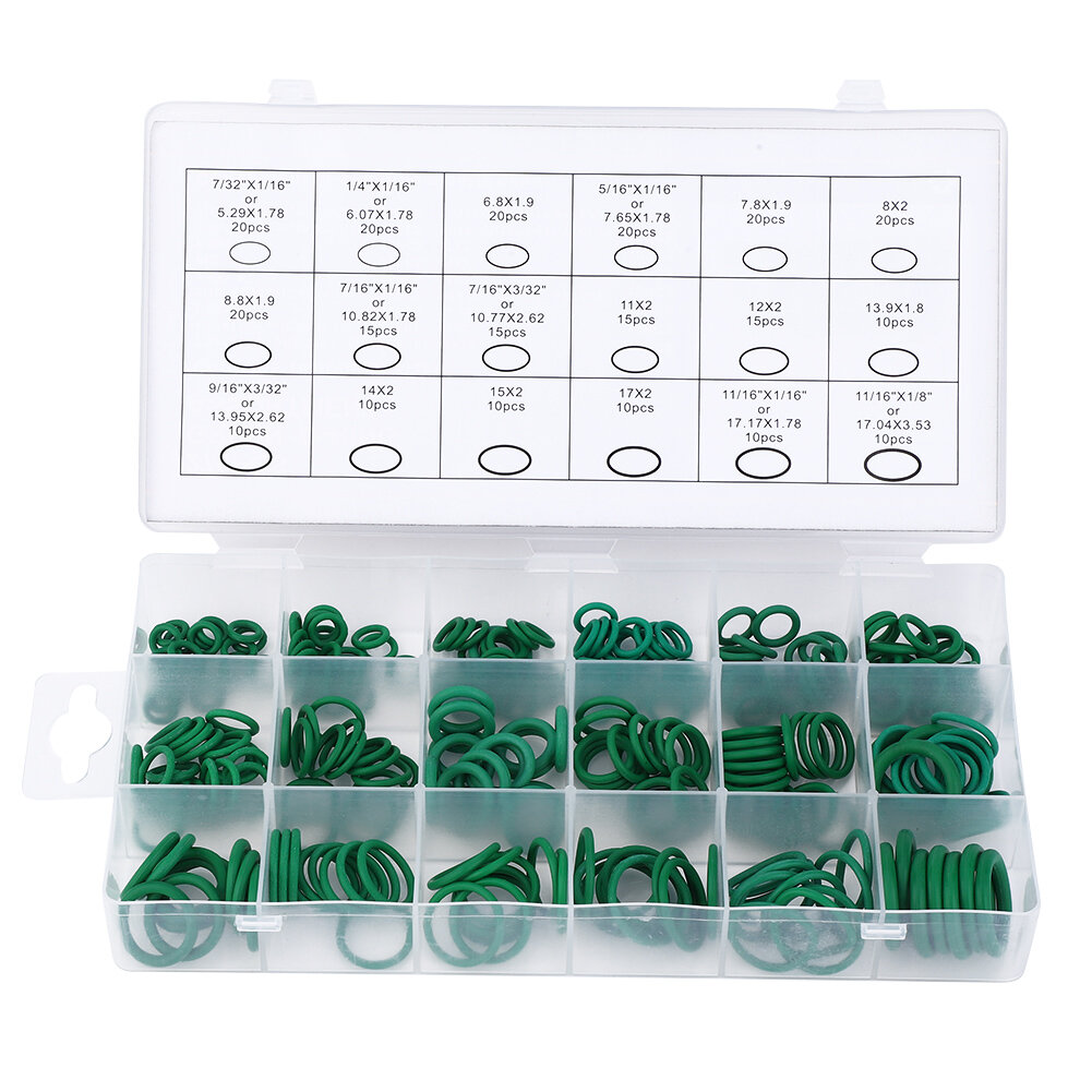Набор из 270 уплотнительных колец из высокотемпературной бутадиен-нитрильной резины (буна-N).