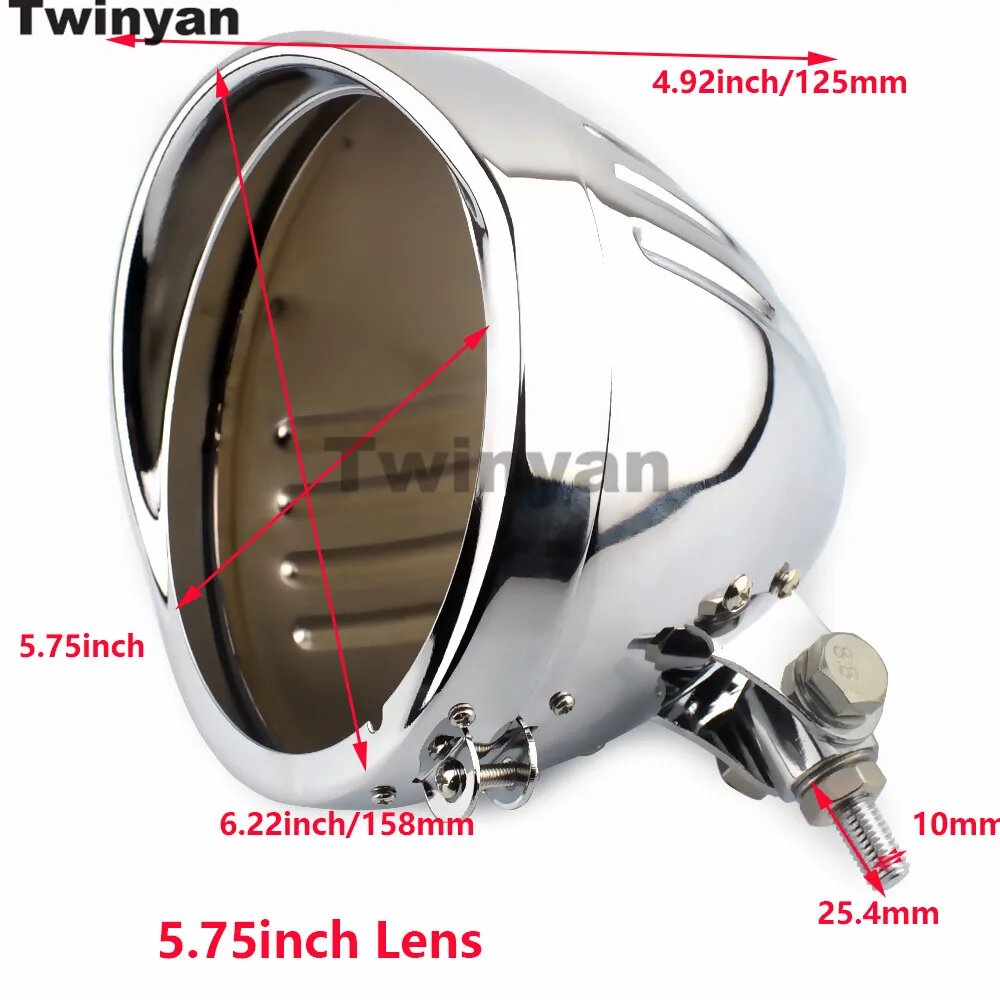 5,75 "4/4,5 дюйма корпус фары мотоцикла, ковш, козырек, ковш, заготовка, корпус фары, нижнее крепление для Harley Chopper Bobber 5.75inch Chrome