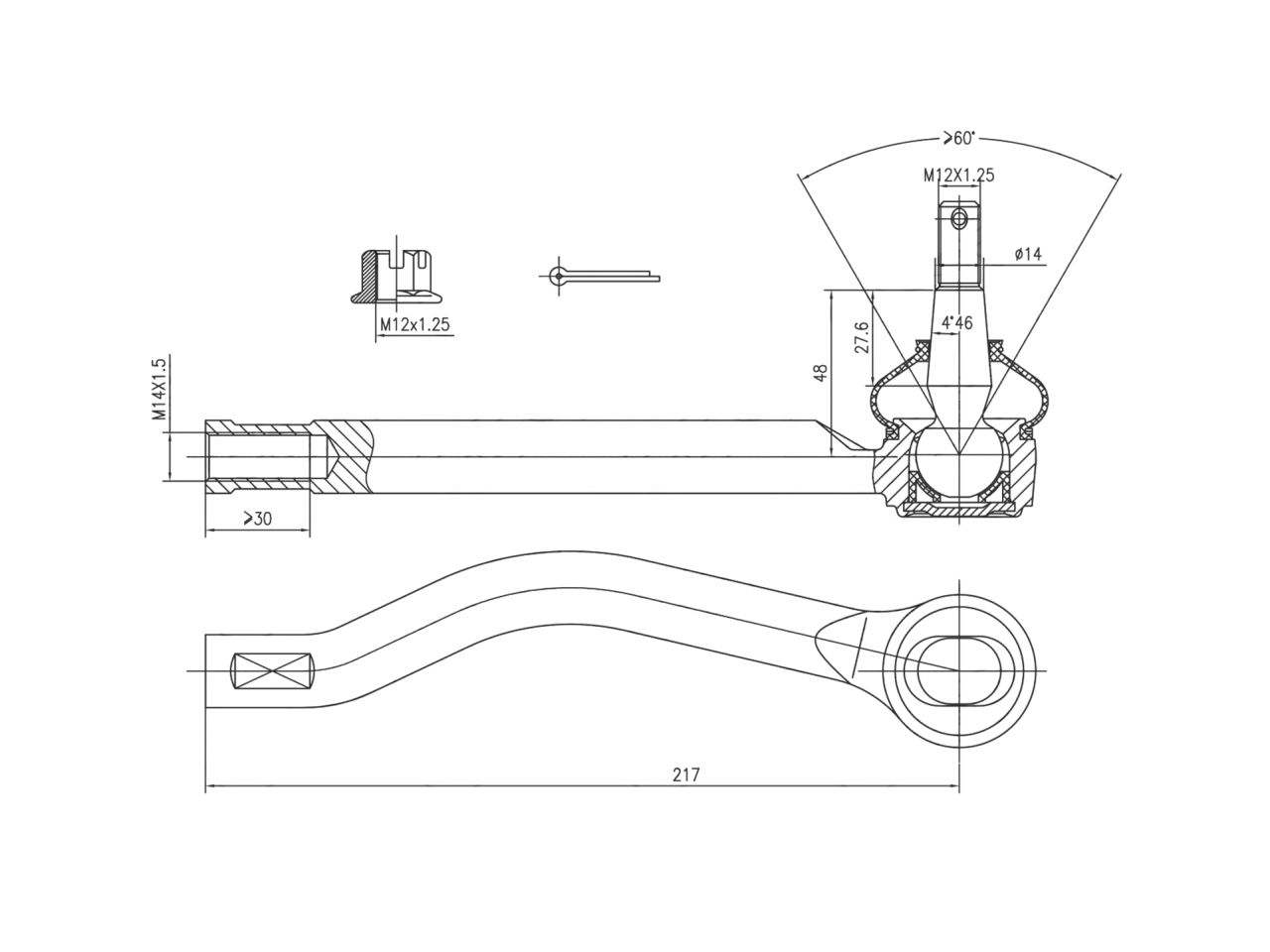 UNIO SSP-10012 (48640JA00A / D85201AA1B / D86401AA0A) наконечник рулевой левый Nissan (Ниссан) teana (j32) 08-, murano (z51)