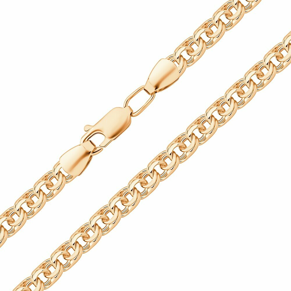 Браслет-цепочка, серебро, 925 проба, золочение