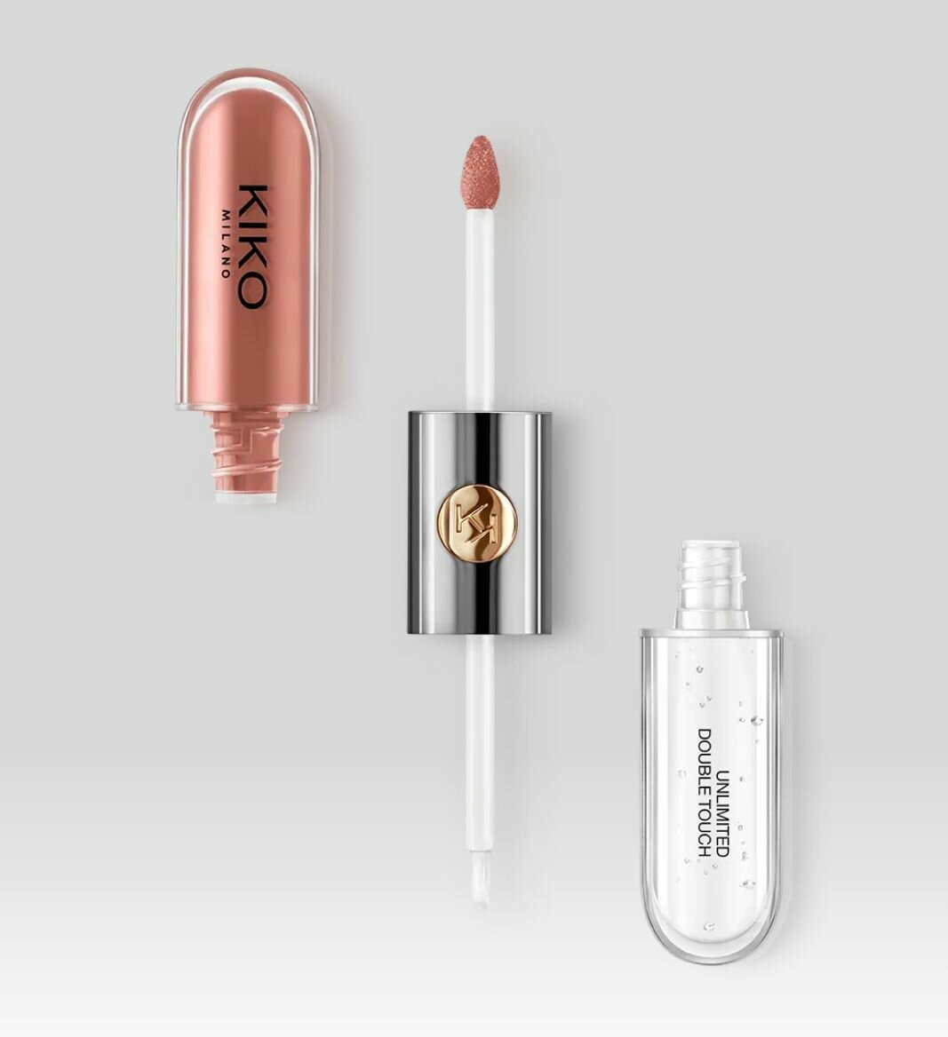 KIKO unlimited double touch Праймер и блеск для губ оттенок 103 Natural Rose