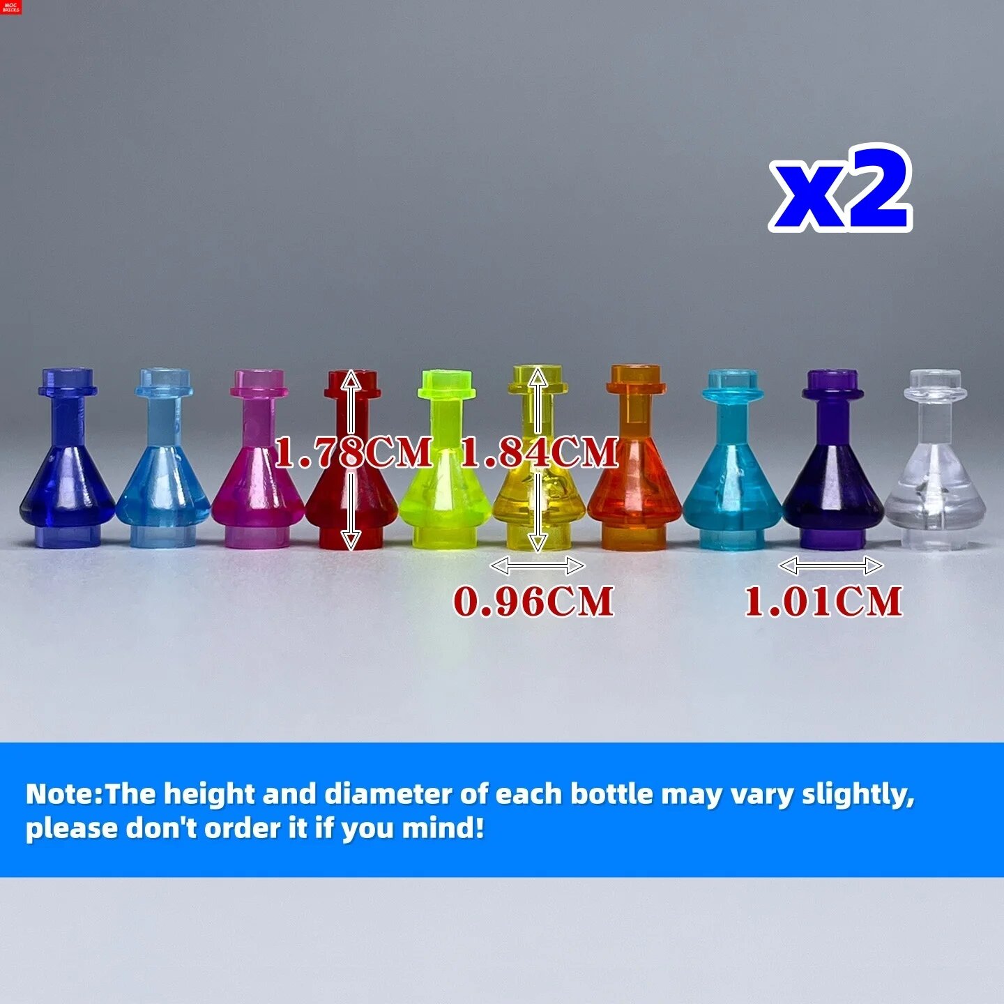 MOC BRICKS набор флаконов для лекарств 20 шт Mixed