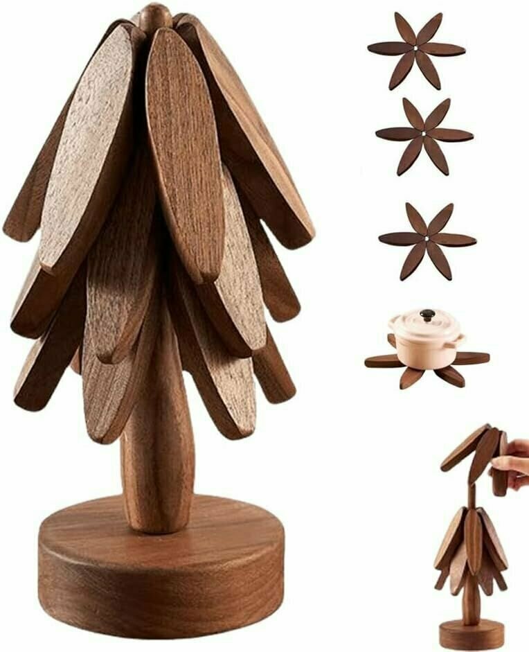 Держатель кухонный "Деревянный треугольник", натуральное дерево, ширина 6 см