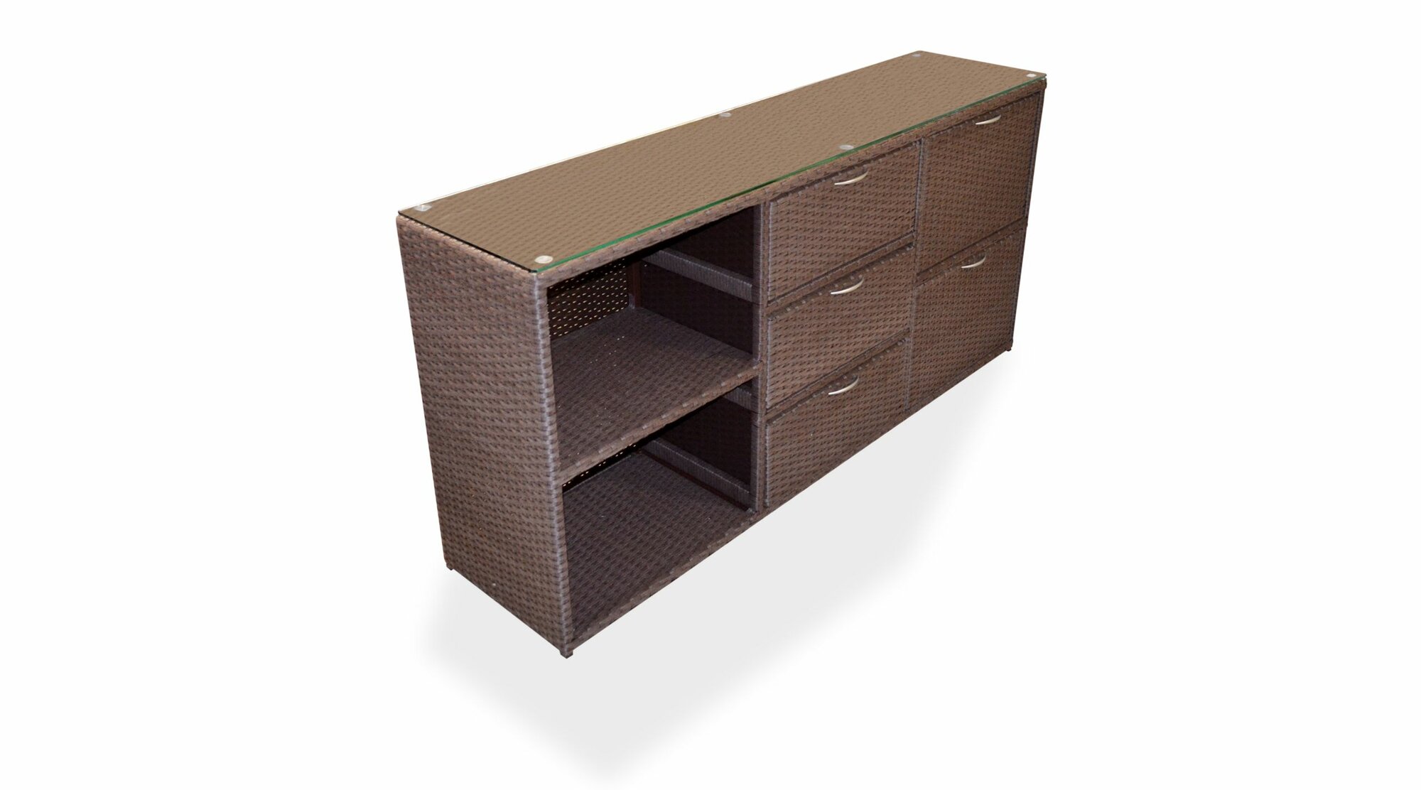 Комод из искусственного ротанга арт.11, цвет темно-коричневый