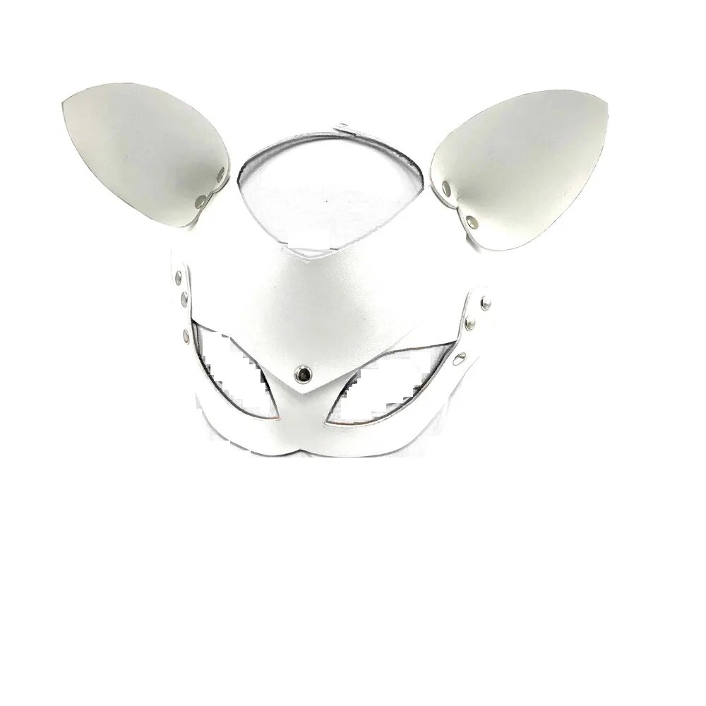 Cosplay Leather Open Eye Fox Mask Adults BDSM Slave Games Bondage Restraints Mask For Masquerade Ball Carnival Party Sex Toy 068