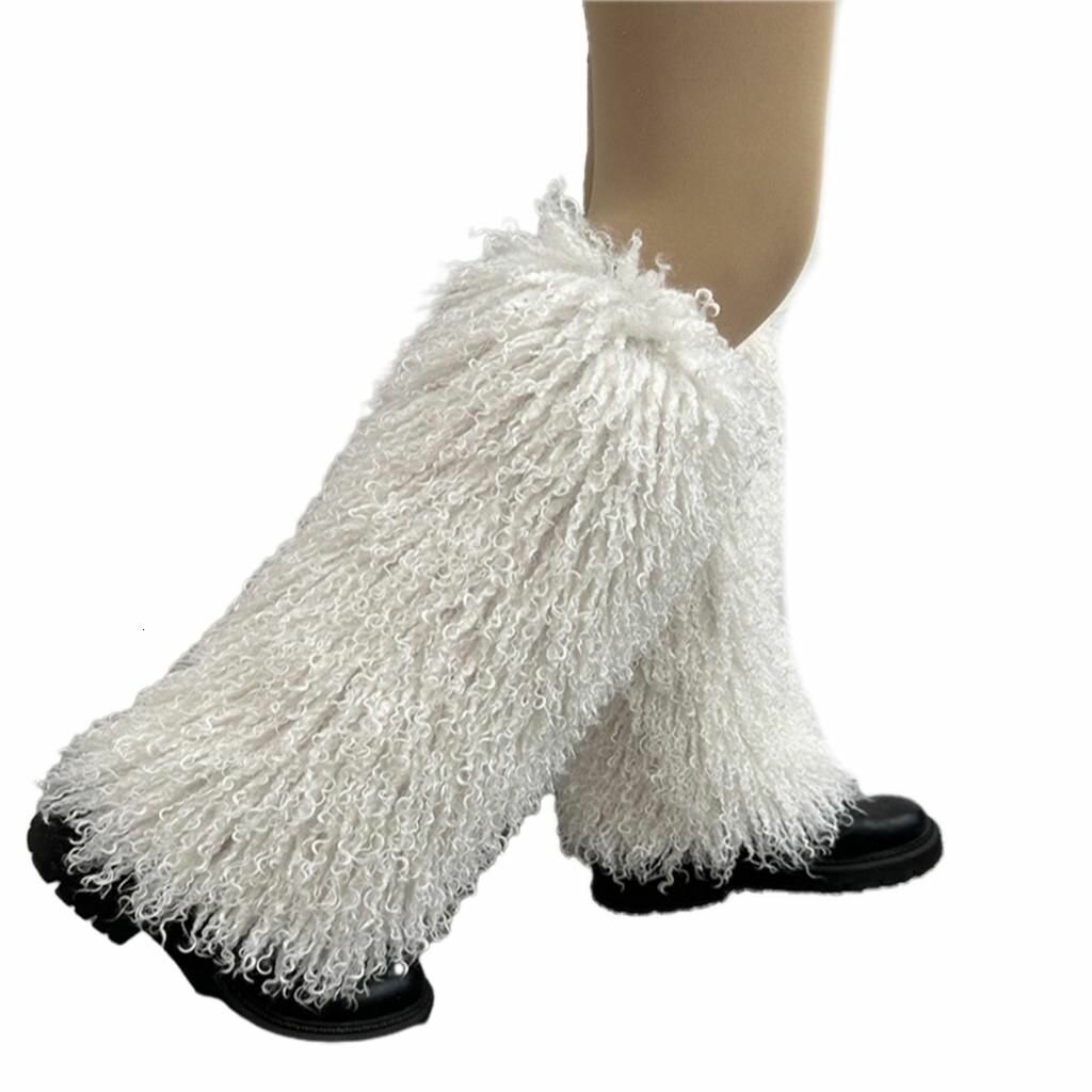 Шерстяной чехол для ботинок на волосатую ногу-белый