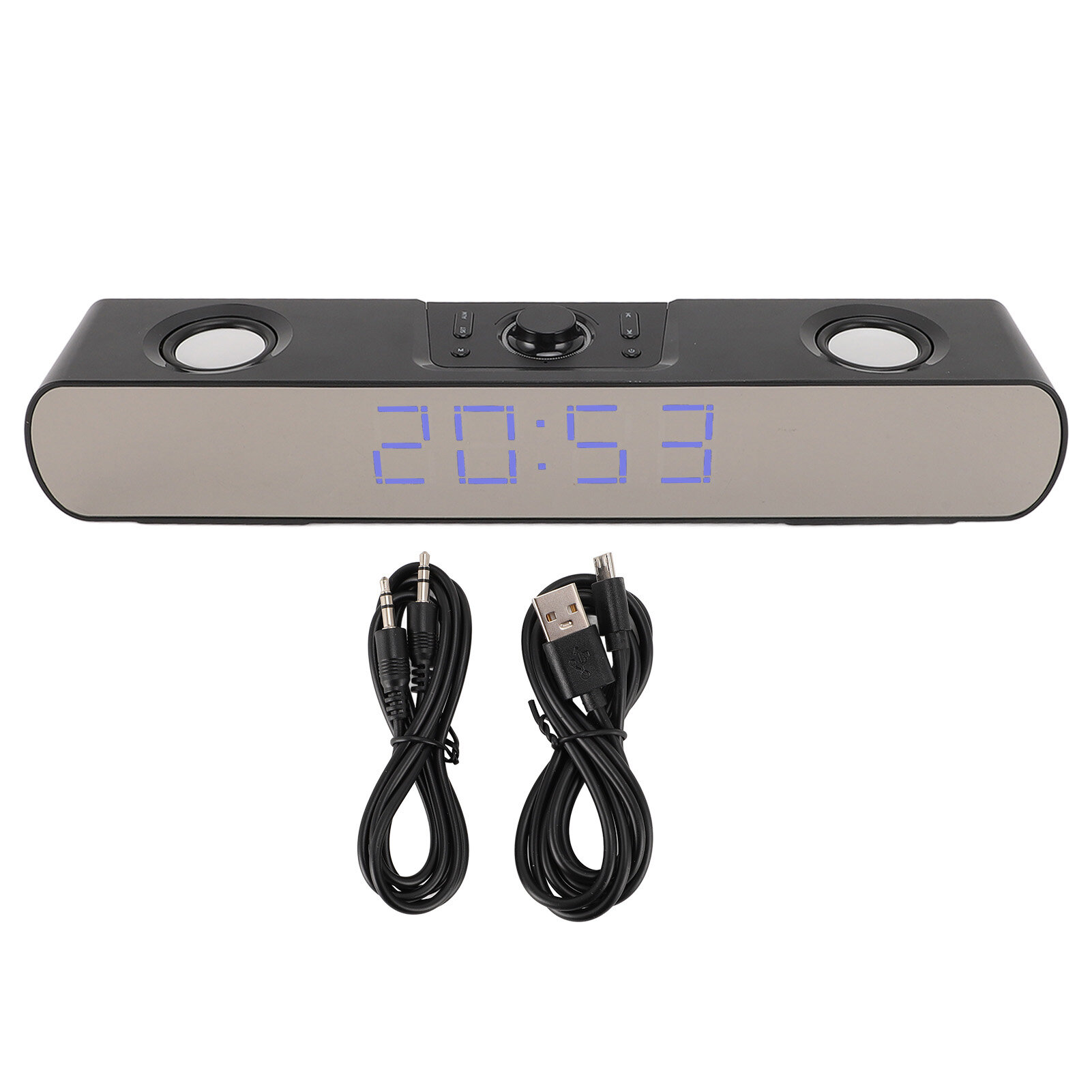 Компьютерная стереоколонка Bluetooth HiFi со встроенным сабвуфером, поддержкой USB и AUX, играми для ПК, будильником и FM-радио для ноутбука, черная.