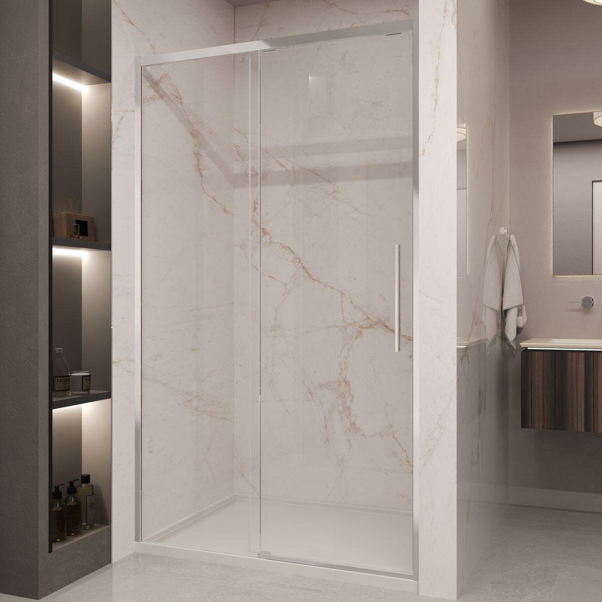 Душевая дверь Vincea Stella 130 VDS-1ST130CL профиль Хром стекло прозрачное