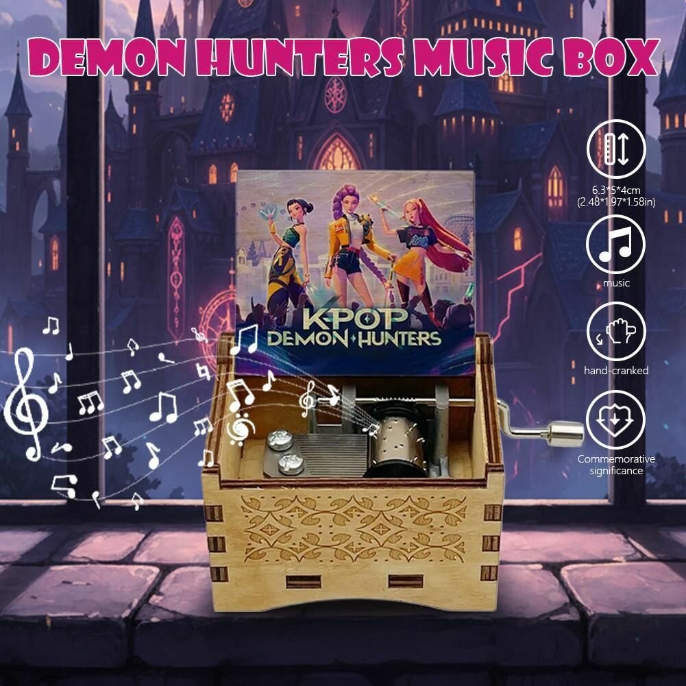 Деревянная музыкальная шкатулка с ручным заводом, резной дизайн