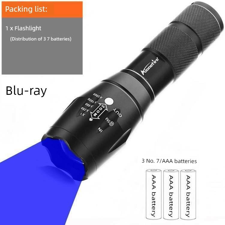 Светодиодный фонарик с синим светом, перезаряжаемый, для дома и улицы, светодиодный, ультраяркий, дальнего действия,