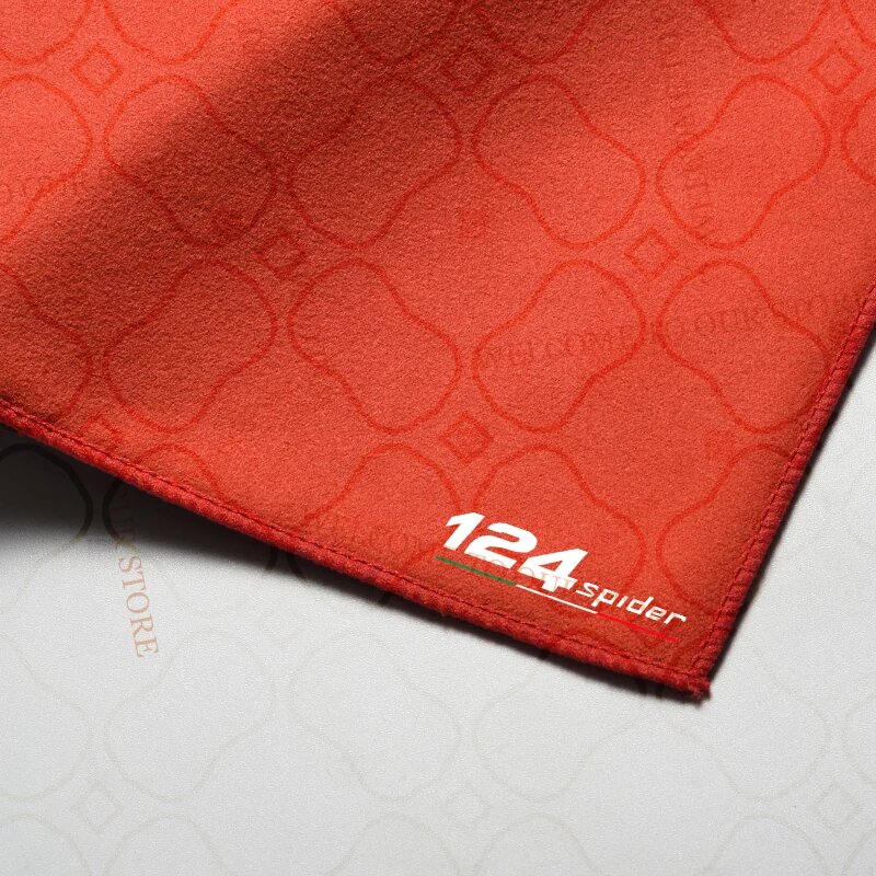 Для Fiat 124 Spider Abarth 500, эмблема на 60-летие, логотип, ткань для чистки и сушки, тряпки для автомойки, двухслойные аксессуары