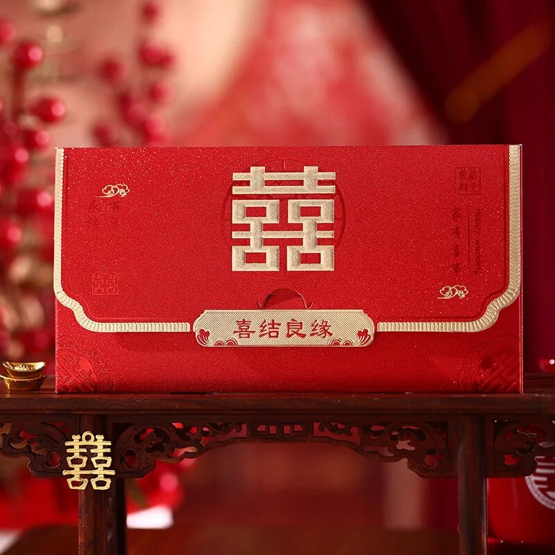 Красный конверт для денег, набор из 4 штук E 4pcs