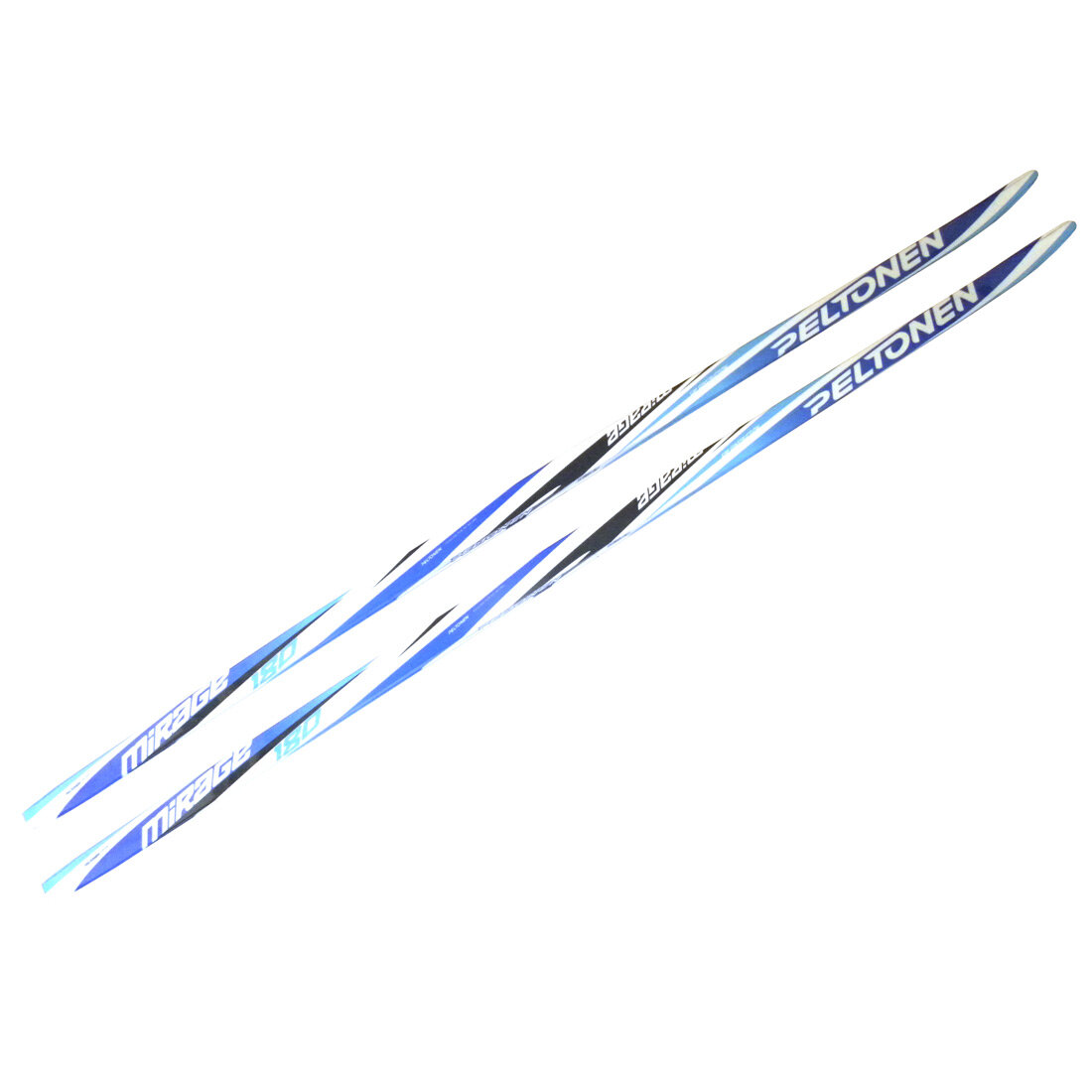 Пластиковые беговые лыжи STC Step (с насечками) 180 Peltonen Mirage. Голубой/белый.