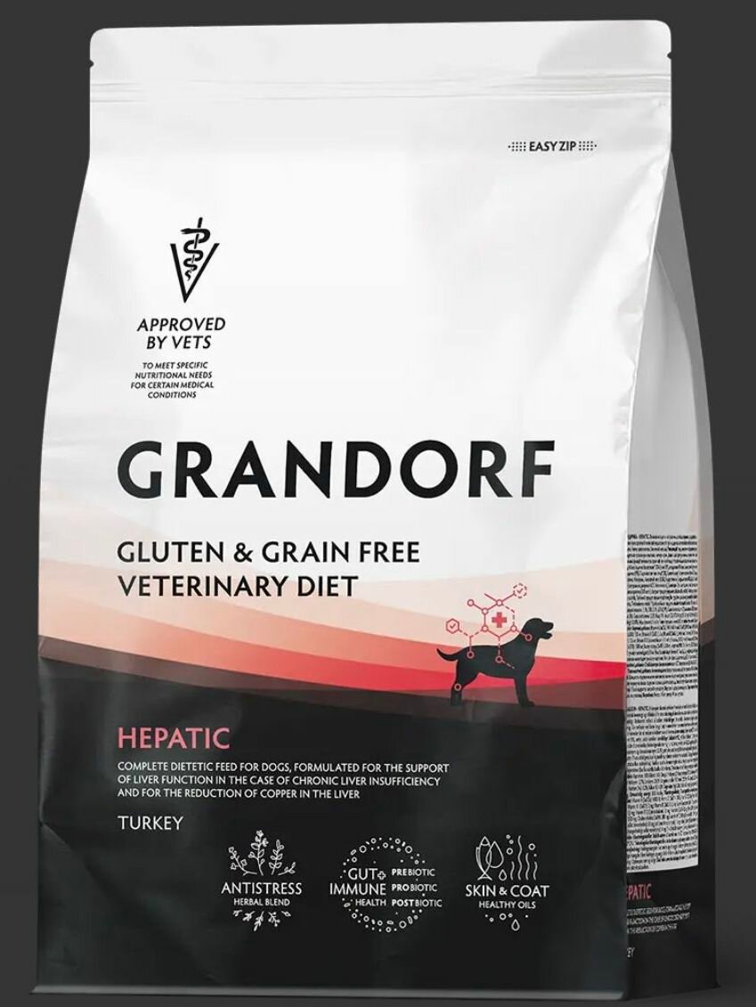 GRANDORF VETERINARY HEPATIC сухой корм для собак 1кг