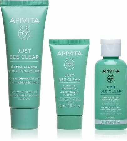 Набор уходовой косметики Apivita Just Bee Clear Routine Mini Set, для женщин, 1 шт