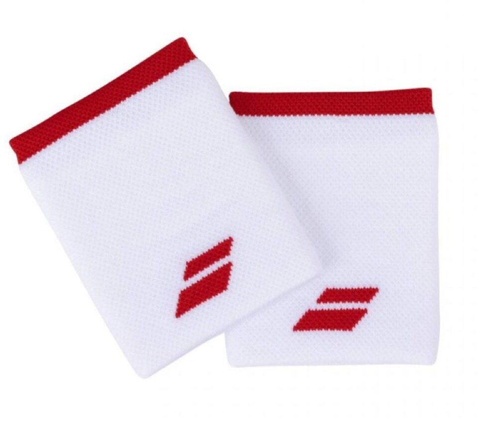 Набор напульсников Babolat LOGO JUMBO WRISTBAND (10x8см) White/Fiesta Red