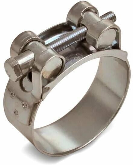 Силовой одноболтовый хомут из оцинкованной стали "Робуст" 113-121 быстросъемный, шарнирный , металлический, 10шт МХ Мир Хомутов
