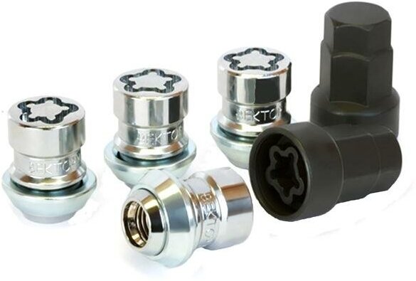 Гайка колесная секретная (кт.) M12X1,50 H=33мм 726345FD2 Тройной никель/хром Конус Форд, (вектор)