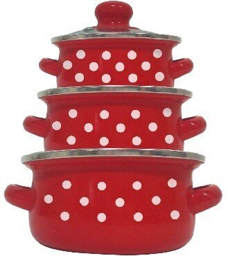 Набор кастрюль KELLI KL-4169 6 предметов, красный