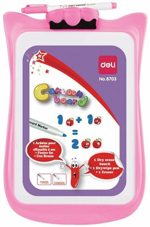 Демонстрационная доска Deli E8703 магнитно-маркерная лак 20.6x30.3см белый маркер/стиратель