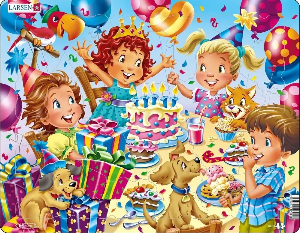 Пазлы для детей Larsen День Рождения 20 элементов, в ассортименте, интересные и развивающие