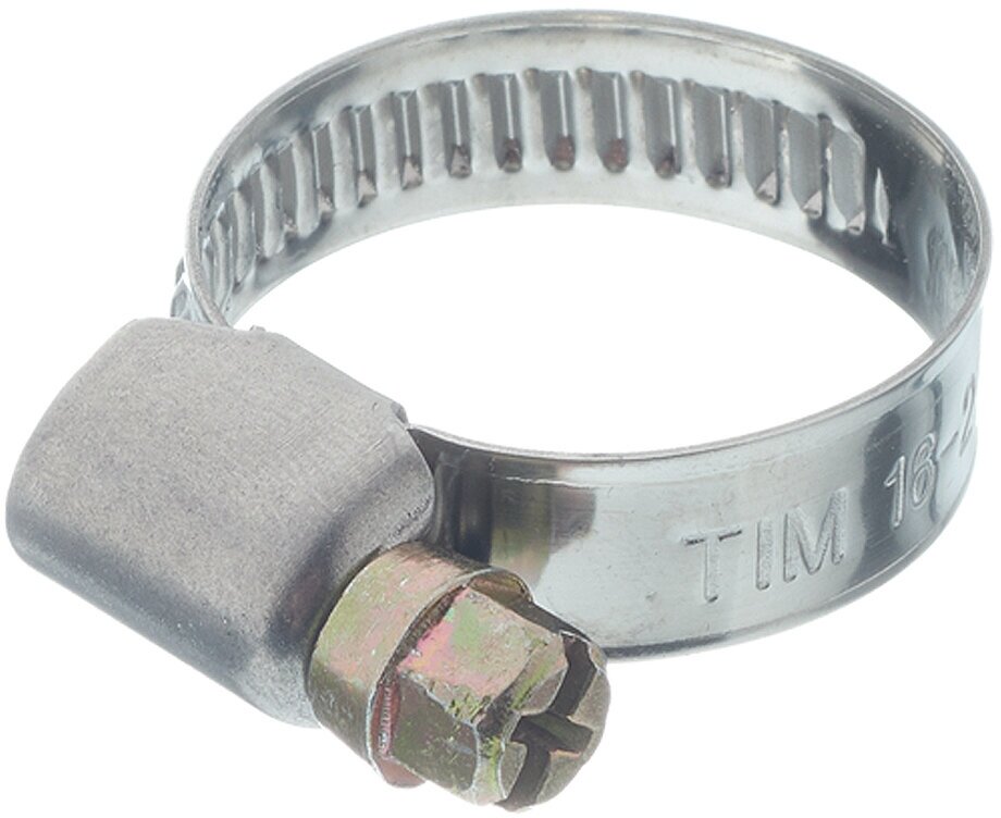 Хомут червячный обжимной 16-27 мм нержавеющая сталь, 2 шт/уп.