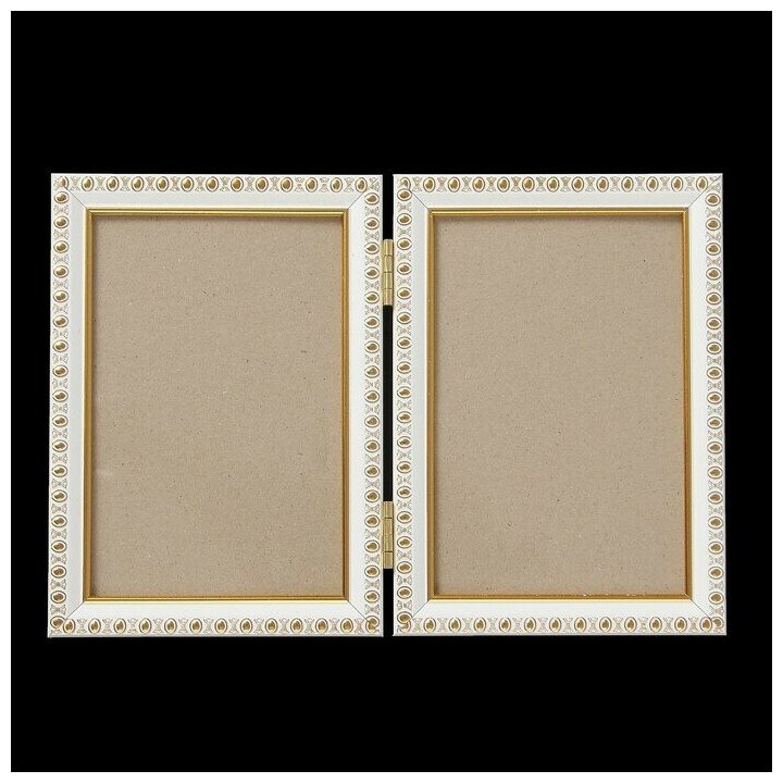 Фоторамка пластик двойная 10х15 см белый