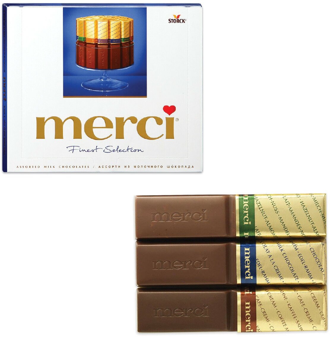 Конфеты шоколадные MERCI (Мерси), из молочного шоколада, 250 г, картонная коробка, 015416-00/35/49