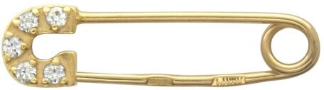 Брошь, желтое золото, 585 проба, фианит