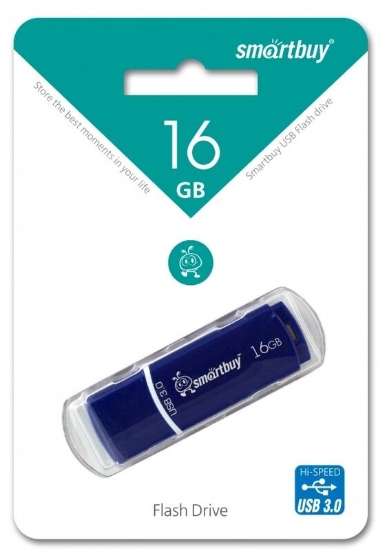 SB16GBCRW-Bl, 16GB USB 2.0/3.0 Crown series, Blue, SmartBuy