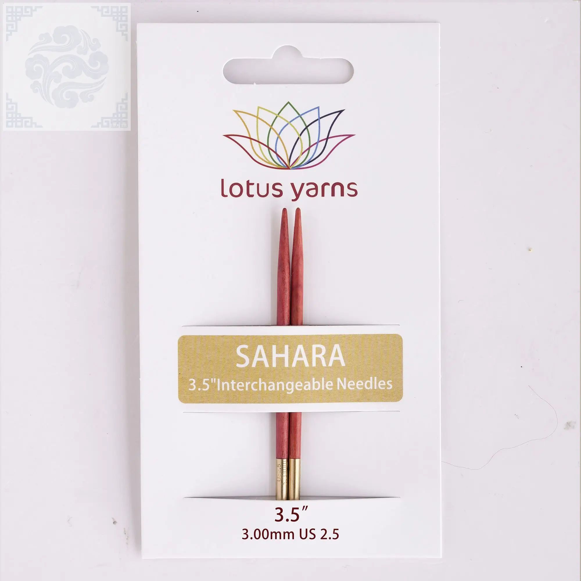 Сменные иглы Lotus Yarns SAHARA 3,5" 3.00mm US 2.5 - деревянные, 2 шт, для вязания