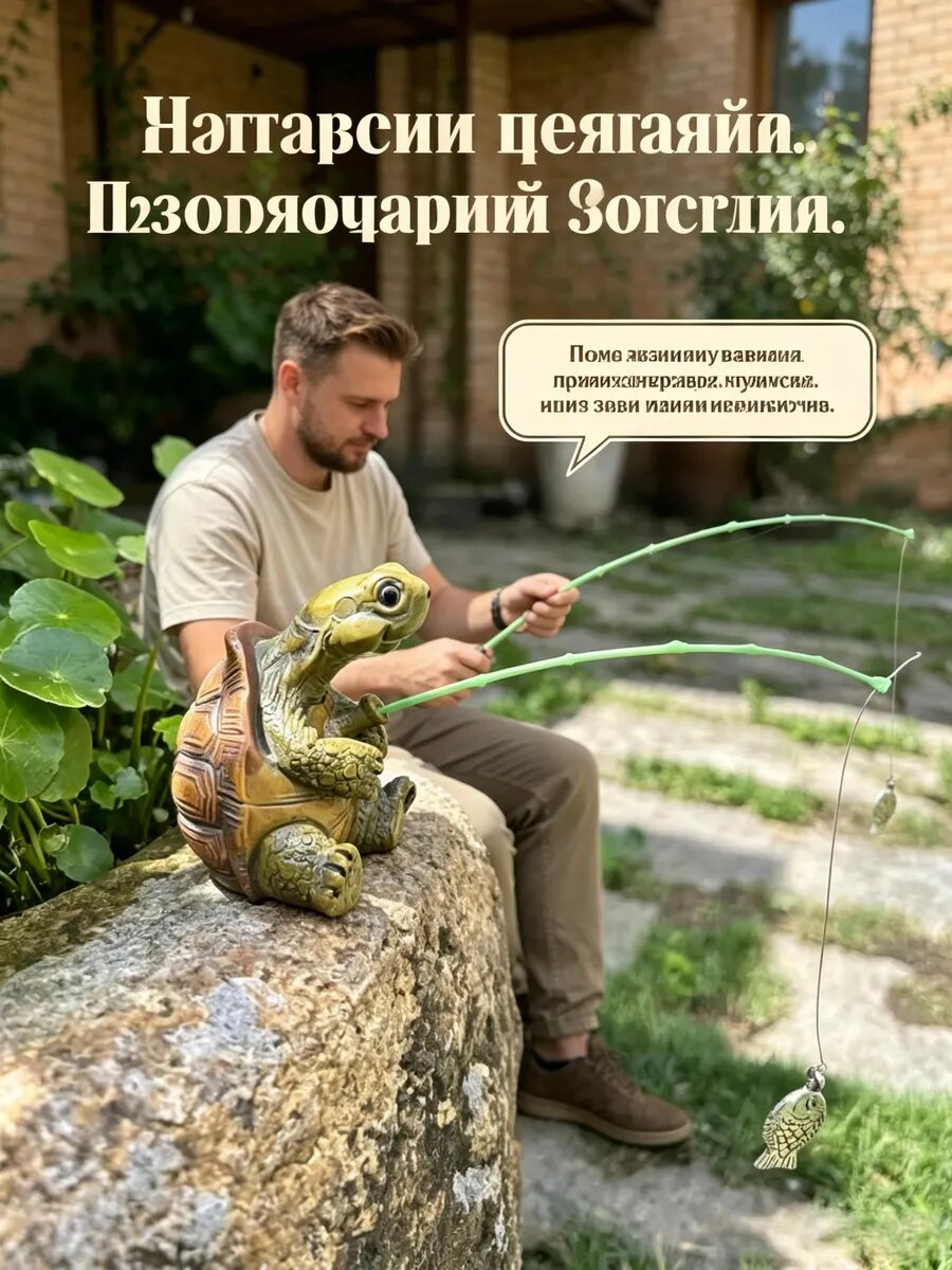 Садовая фигурка гном-рыбак, 11 см, смола 3 шт