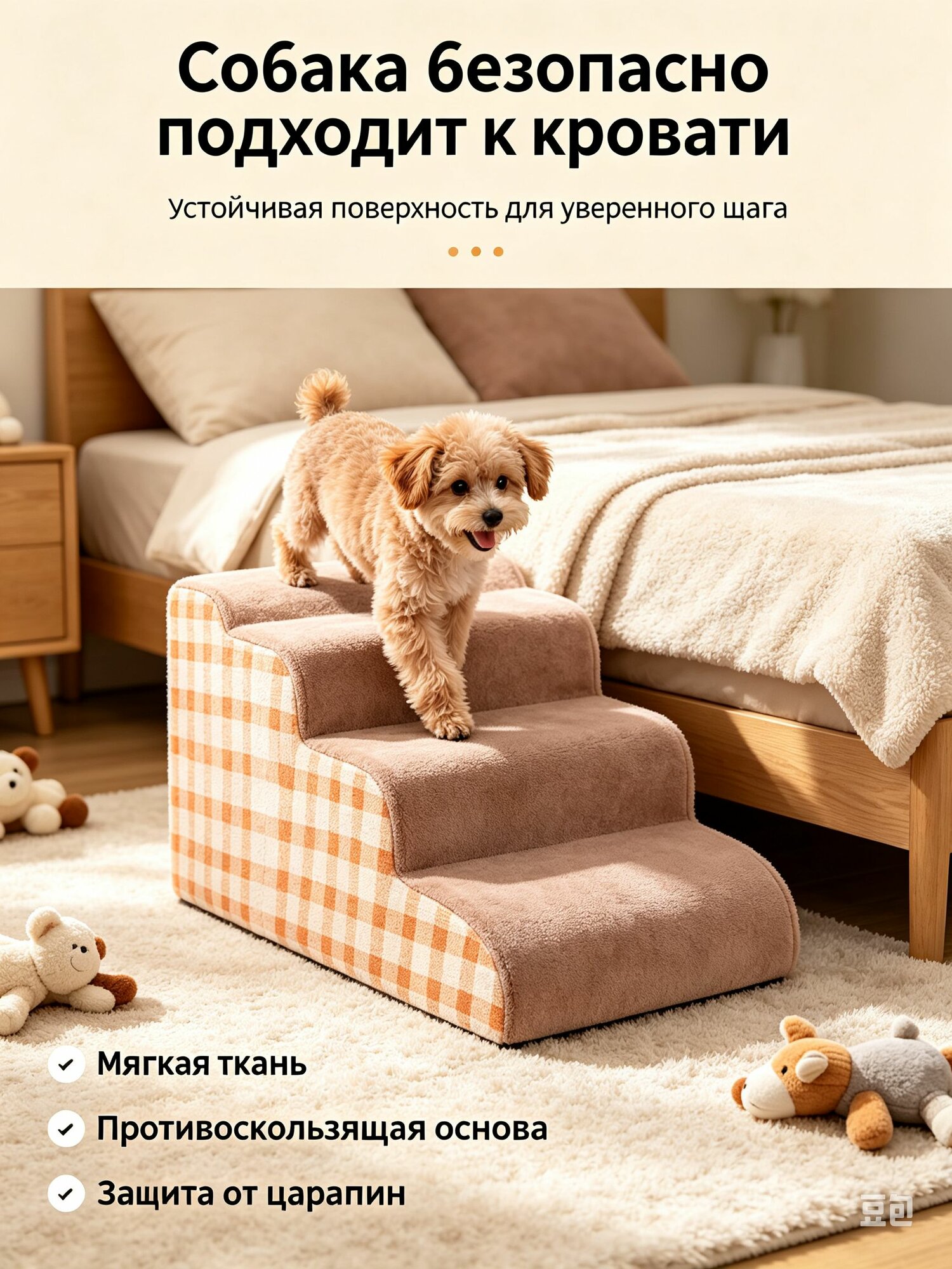 Съемный чехол для питомческой лестницы для кошек и собак, стираемая обивка с молнией