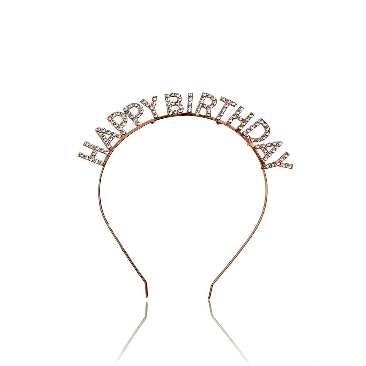 Ободок для дня рождения серебристого цвета с надписью HAPPY BIRTHDAY подходит для стандартной окружности головы взрослых людей