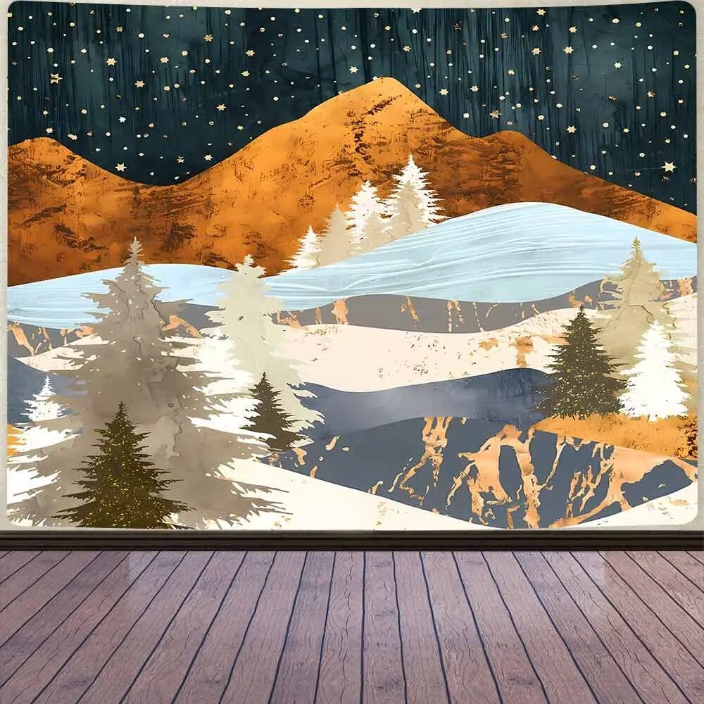 Настенный гобелен с изображением леса, 100% полиэстер W230xH180cm, 13