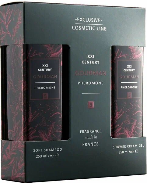 XXI CENTURY Gourman №5 набор: мягкий шампунь с феромонами 250 мл + крем-гель для душа с феромонами 250 мл