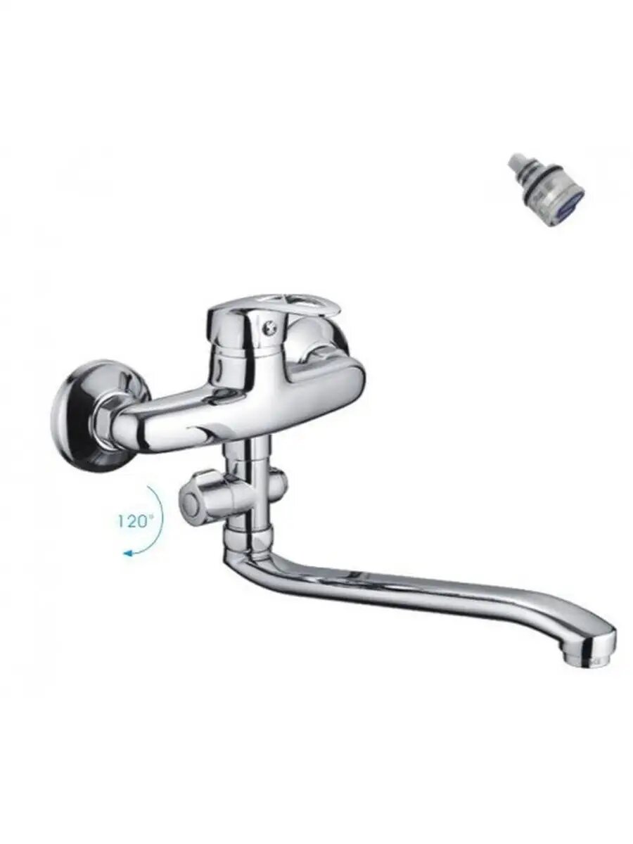 Смеситель для ванны Frap F2139-B, однорычажный, поворотный излив, хром