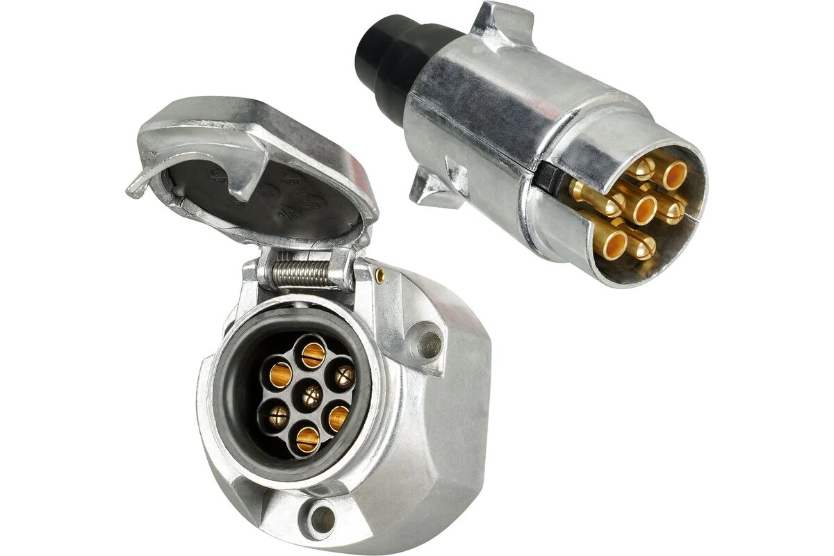 Airline ATE-47 Розетка и вилка фаркопа 12В 7 контактов металл комплект для авто прицепов