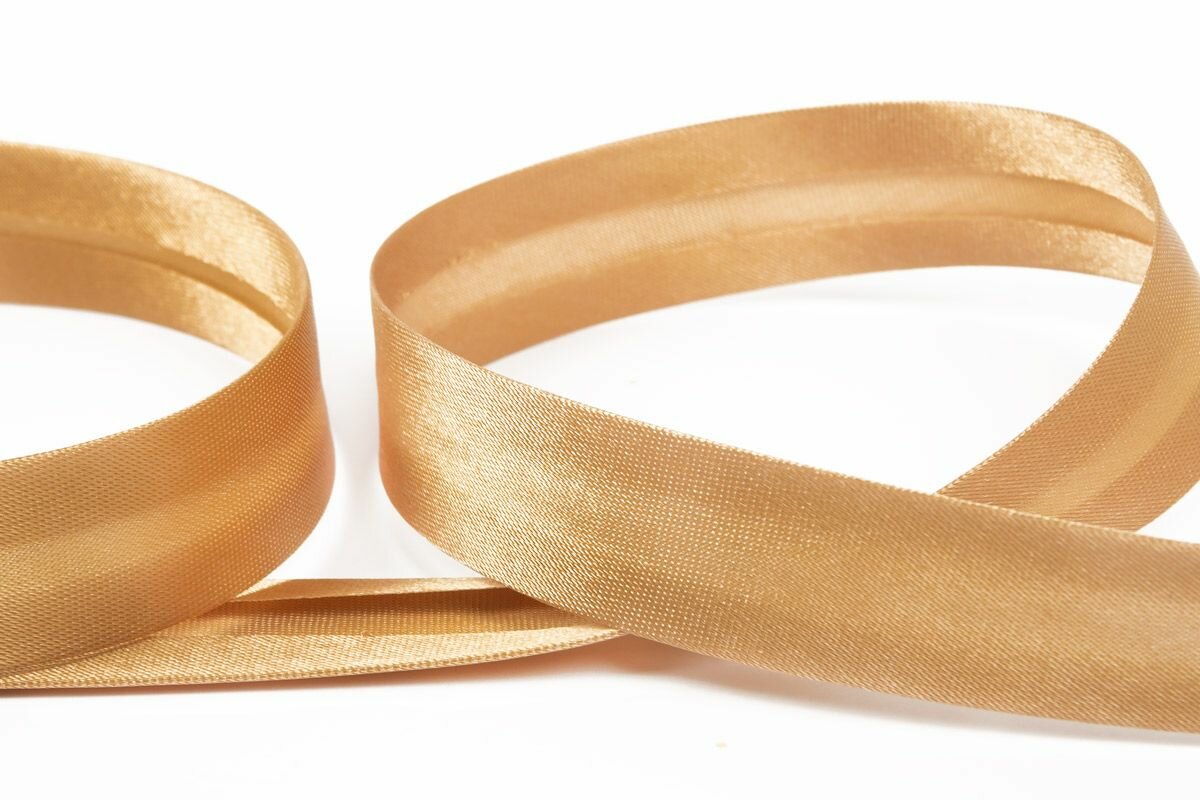 Косая бейка "Gamma" GK-18P 17 - 18 мм 132 м 1 м №007 коричнево-бежевый