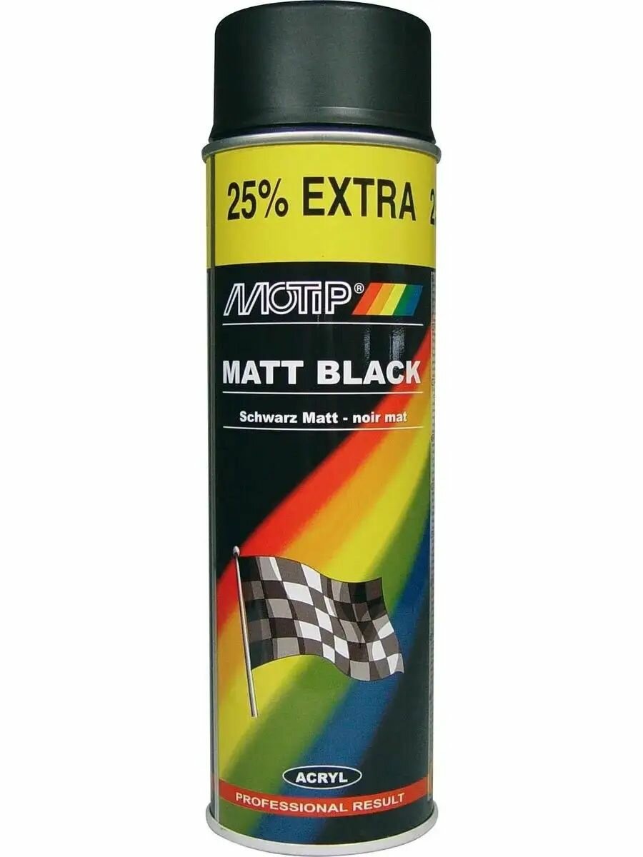 MOTiP Эмаль универсальная акриловая черная матовая 0,5л 04006IG