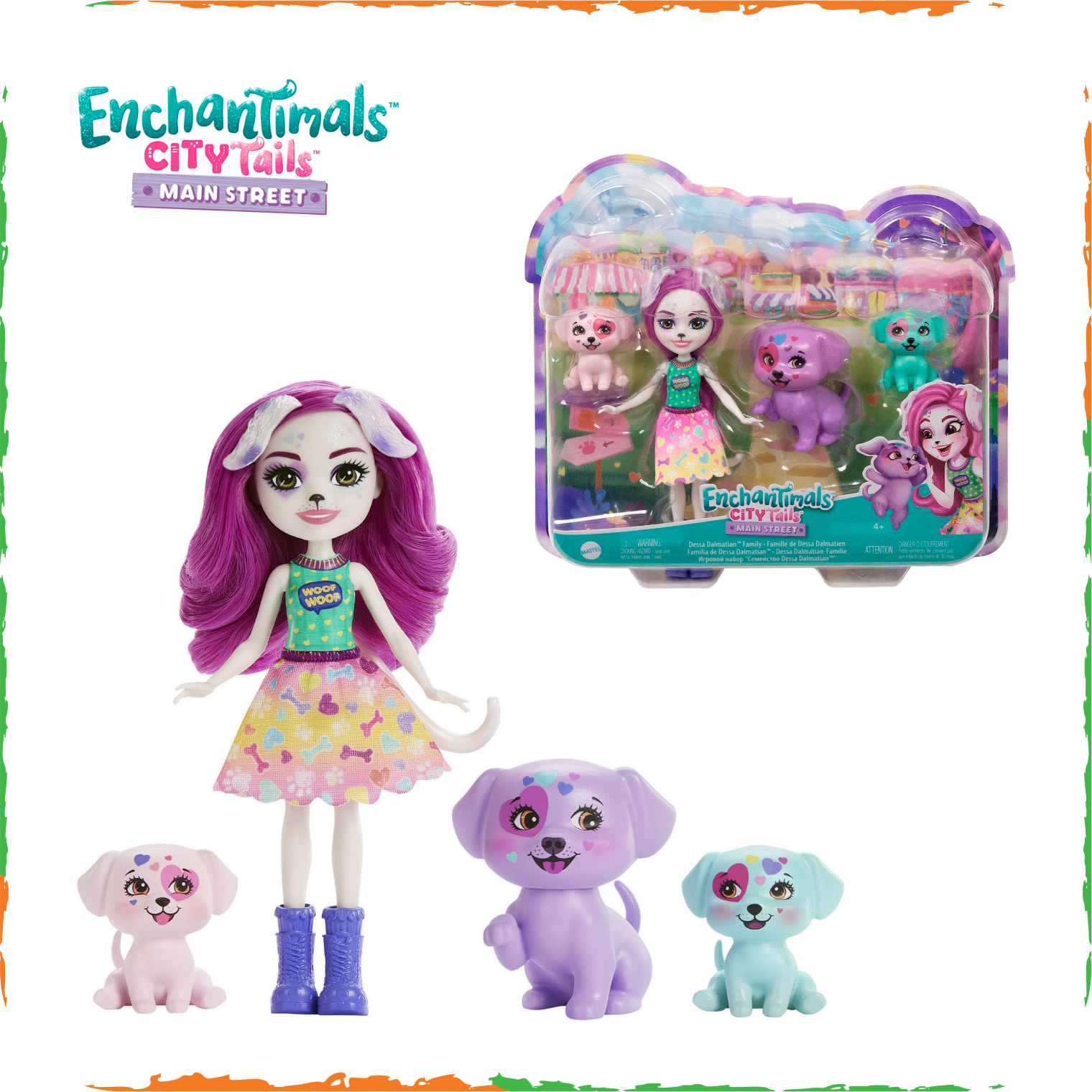 Набор Enchantimals HKN14 Семейство далматинцев Дессы