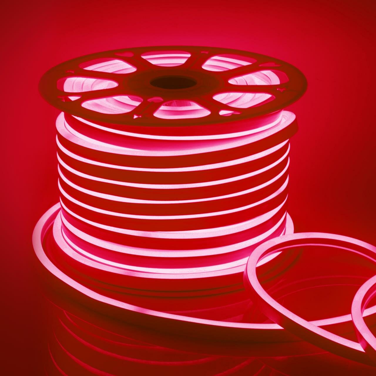 10-72 Светодиодный неон, 220В, 8Вт/м, SMD2835, 108д/м, IP65, 50м, 10.5*18.5мм, красный