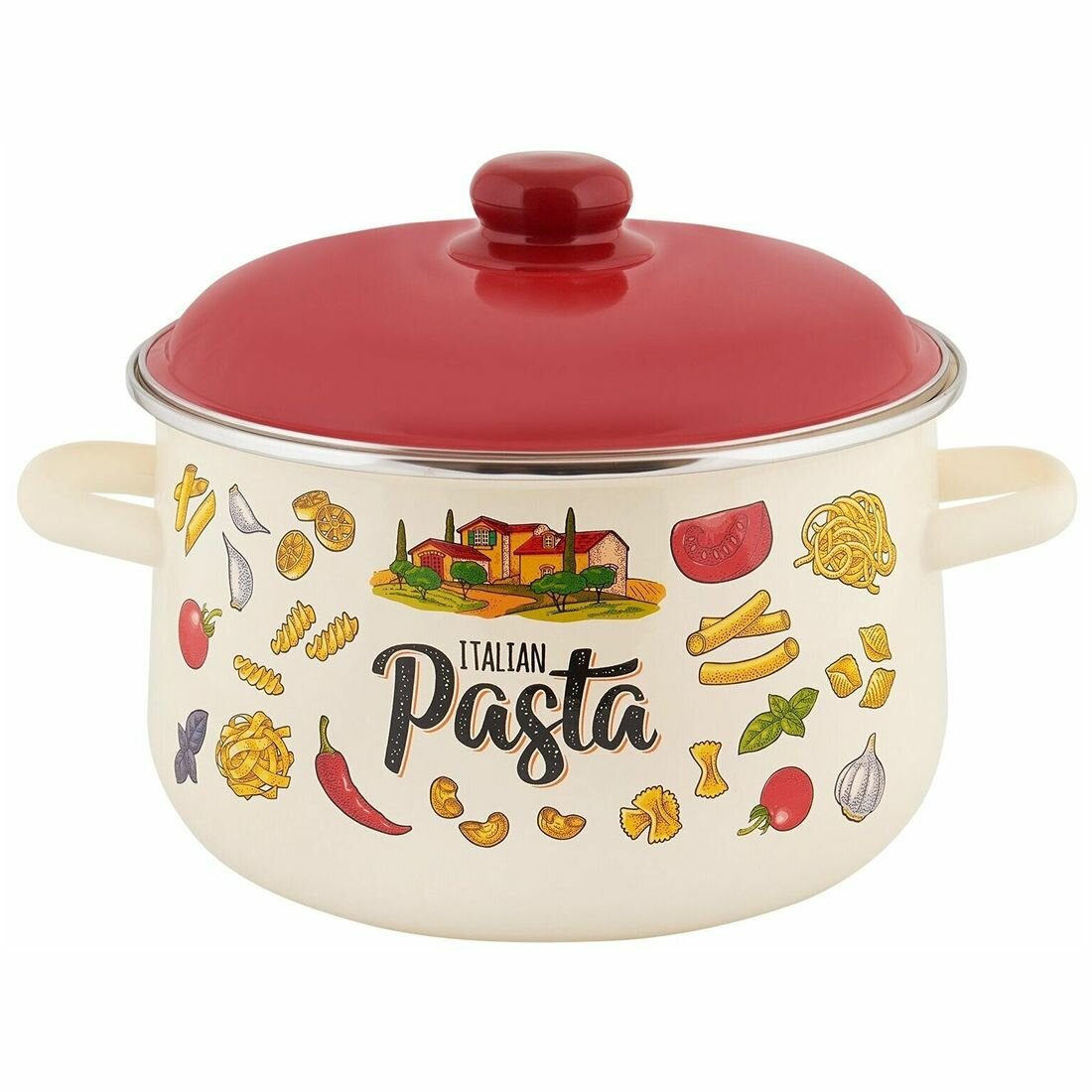 Кастрюля 5,5л Appetite Pasta ITALIAN конич эмаль