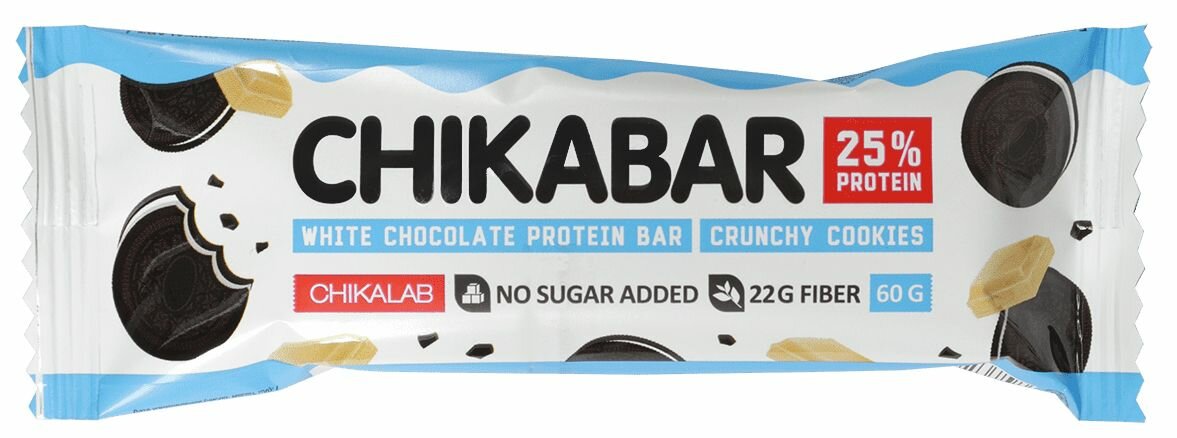 Батончики Chikabar с белым шоколадом печенье с кремом 60 г x 3 упаковки